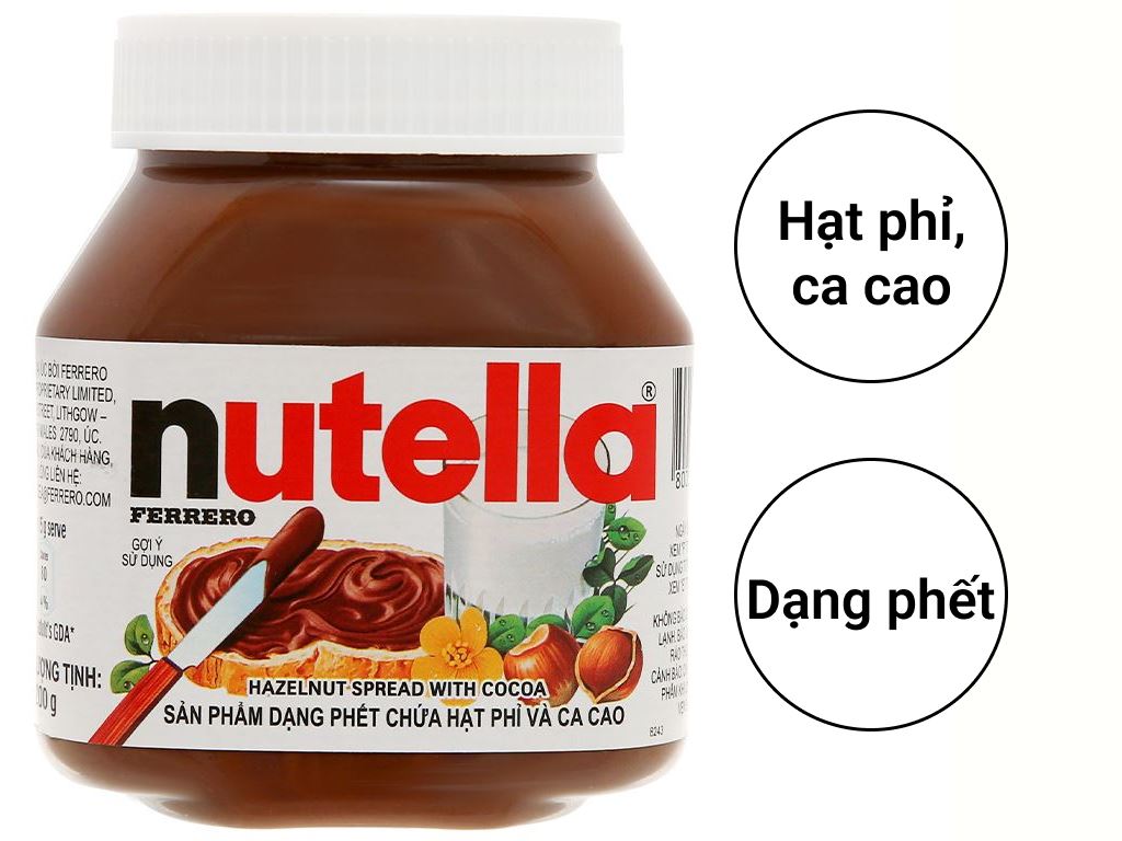 Mứt hạt phỉ và cacao Nutella 200g giá tốt tại Bách hoá XANH
