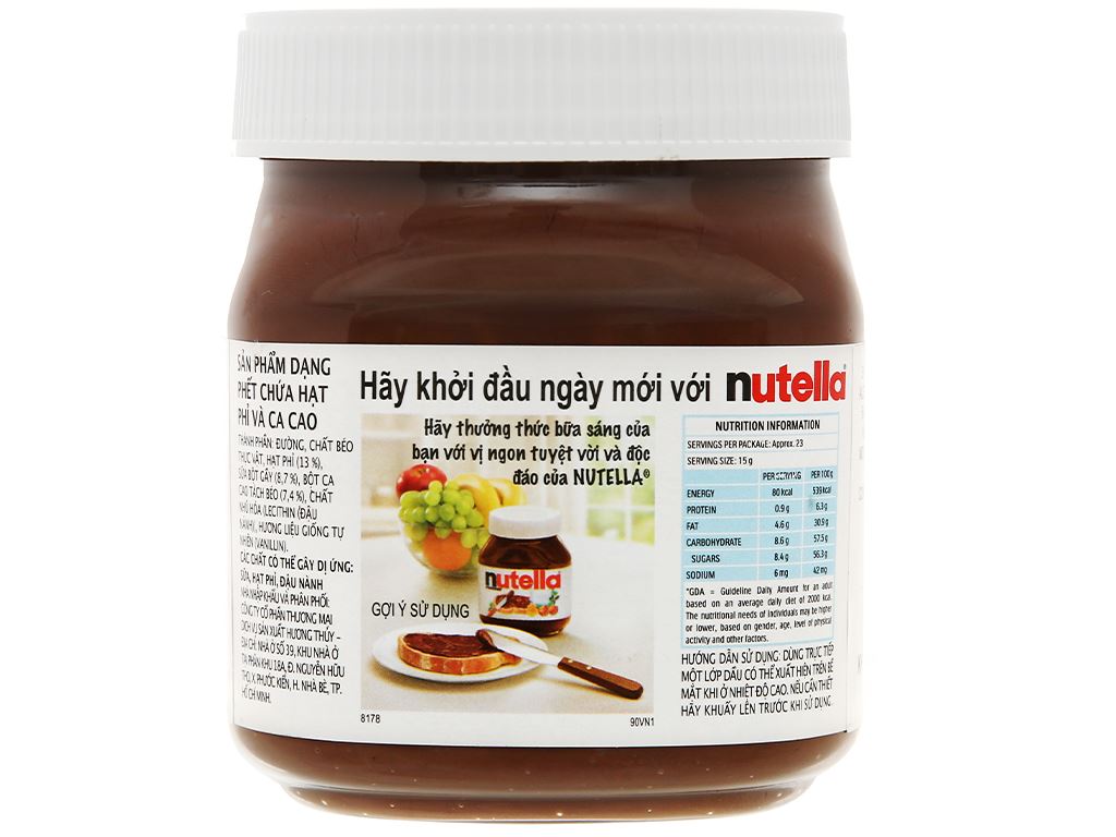 Mứt hạt phỉ và cacao Nutella 350g giá tốt tại Bách hoá XANH