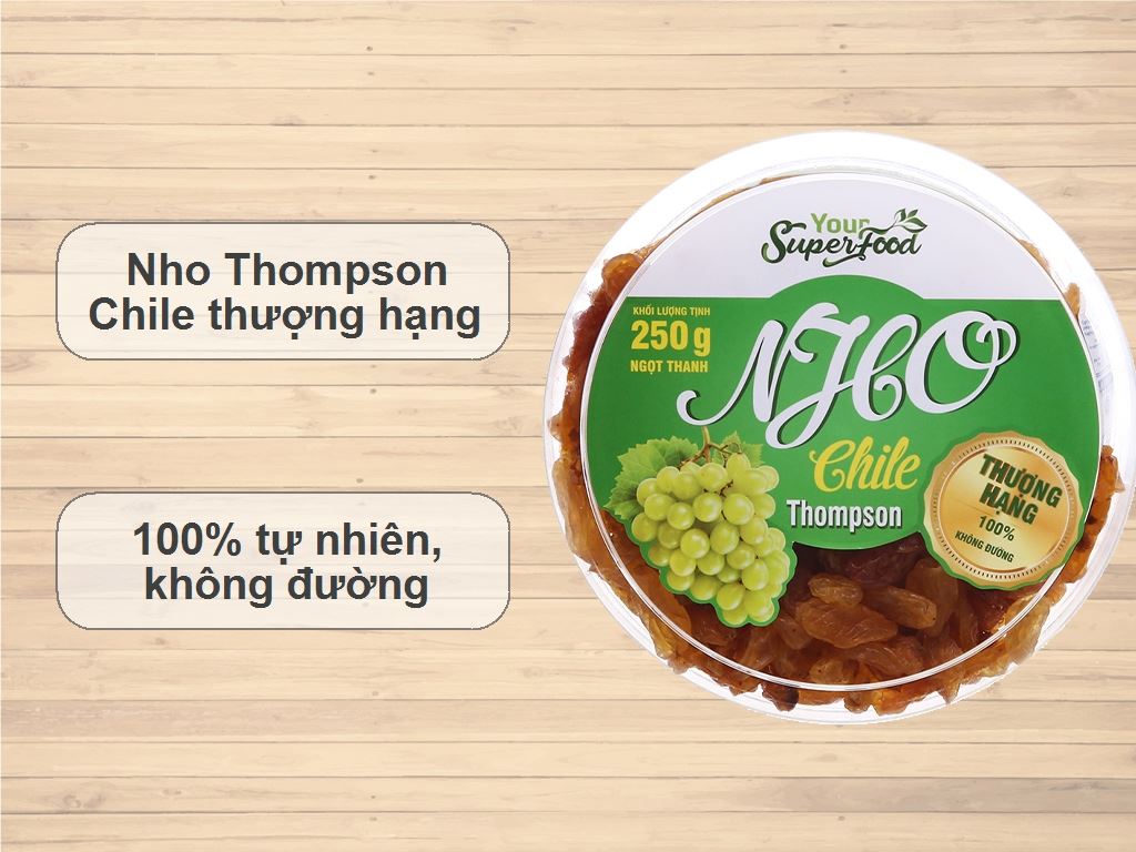 Nho Thompson Chile Your Superfood hộp 250g ở Bách hóa XANH