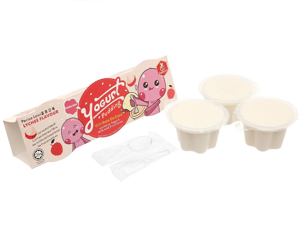 3 pudding yogurt vải Swecco 80g giá tốt tại Bách hoá XANH