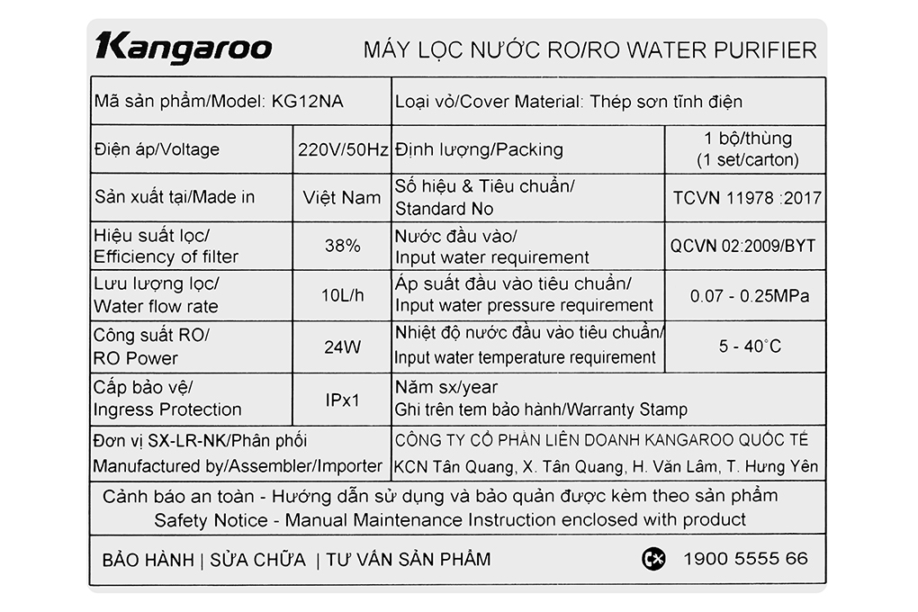 Máy lọc nước RO Kangaroo KG12NA 12 lõi - giá rẻ, giao ngay tận nơi
