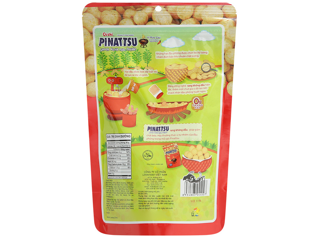Snack đậu phộng mực cay Oishi 85g giá tốt tại Bách hoá XANH