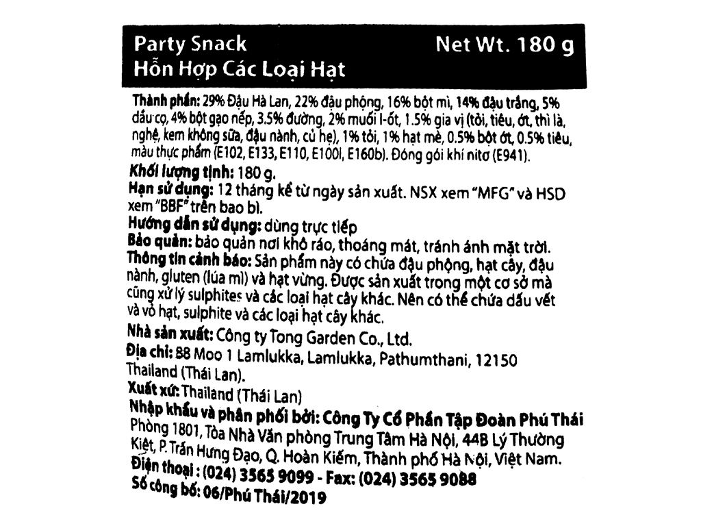 Snack đậu hỗn hợp Tong Garden 180g giá tốt tại Bách hoá XANH