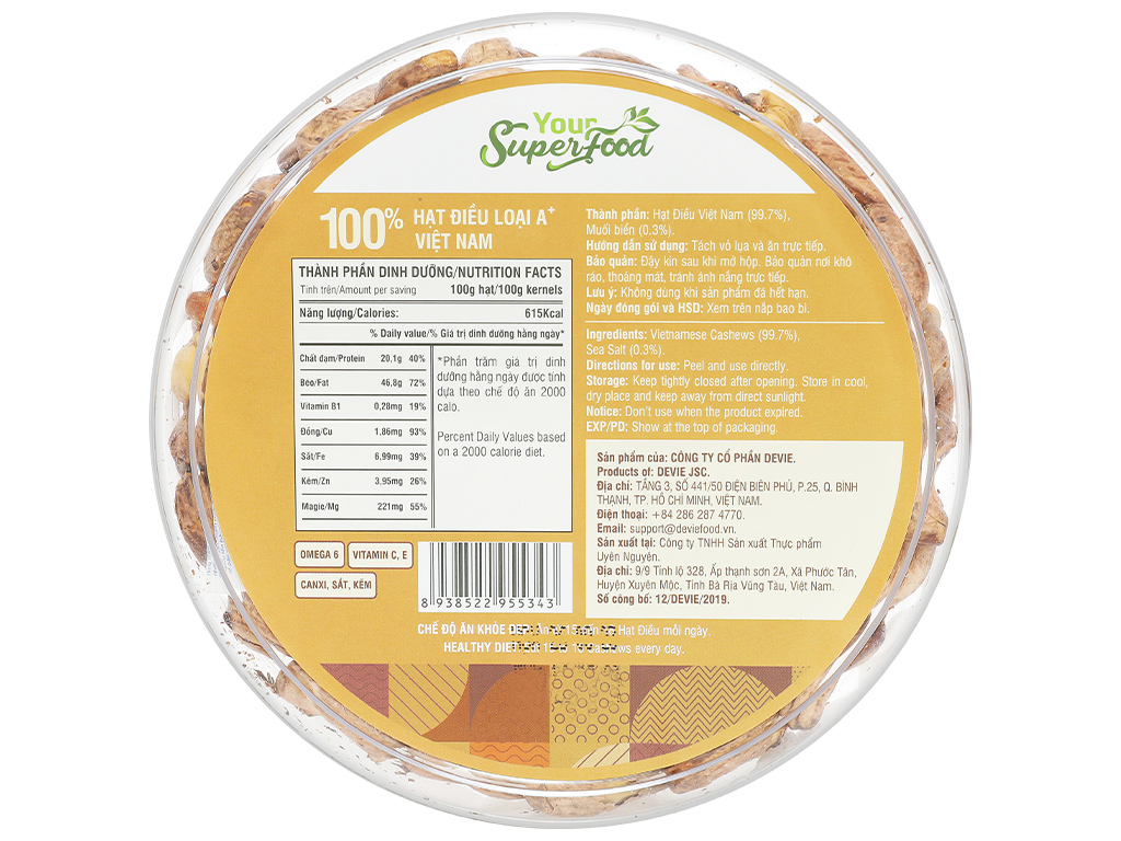 Hạt điều rang vỏ lụa Your Superfood 240g tại Bách hóa XANH