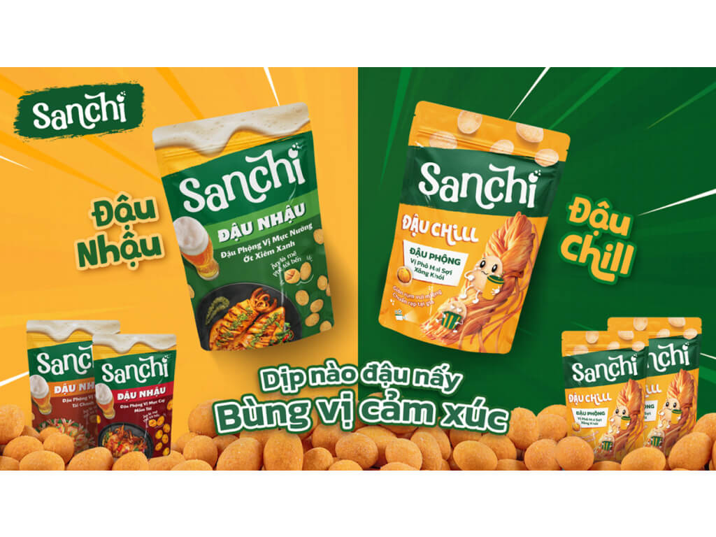 Đậu phộng mực nướng ớt xiêm Sanchi 55g tại Bách hóa XANH