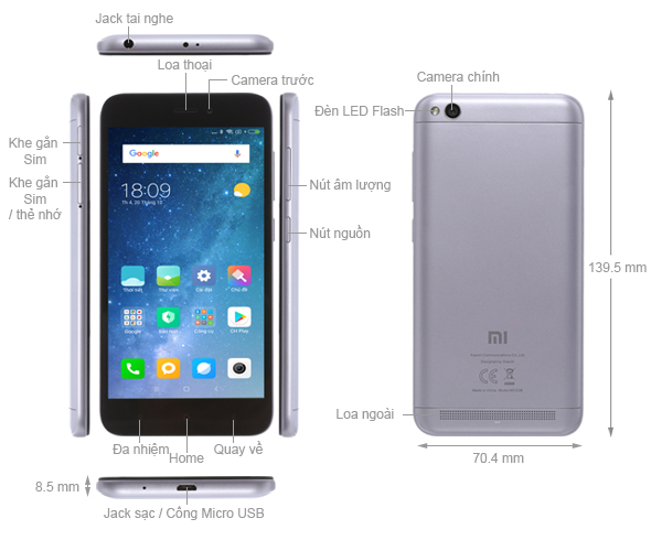 Xiaomi Redmi 5A - Chính hãng, giá tốt - Thegioididong.com