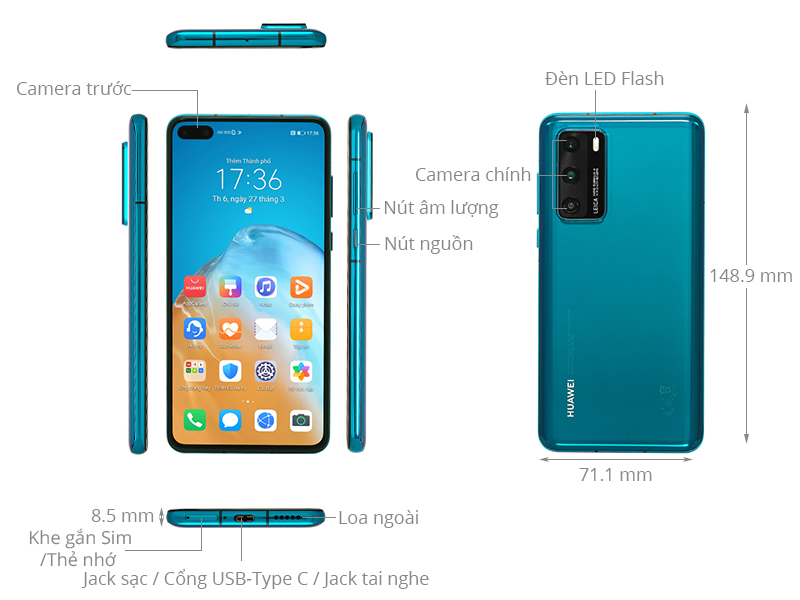 Huawei P40 - Chính hãng, mua trả chậm 0% lãi suất