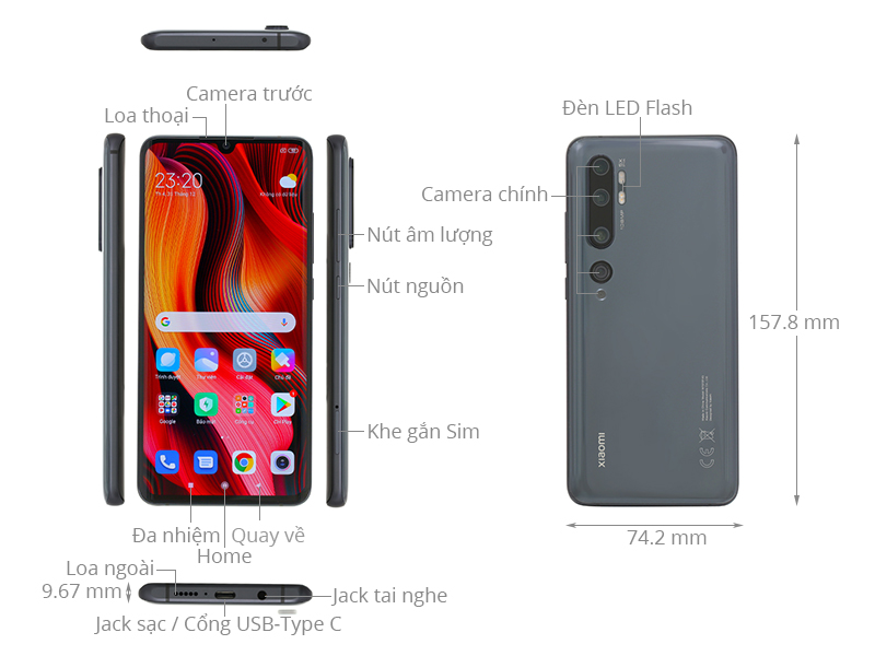 Xiaomi Mi Note 10 Pro | Giá bán, chính hãng, cấu hình, đánh giá