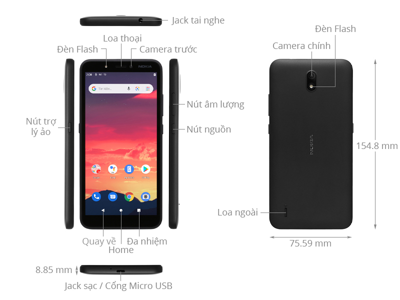 Nokia C2 | Giá bán, chính hãng, cấu hình, đánh giá chi tiết