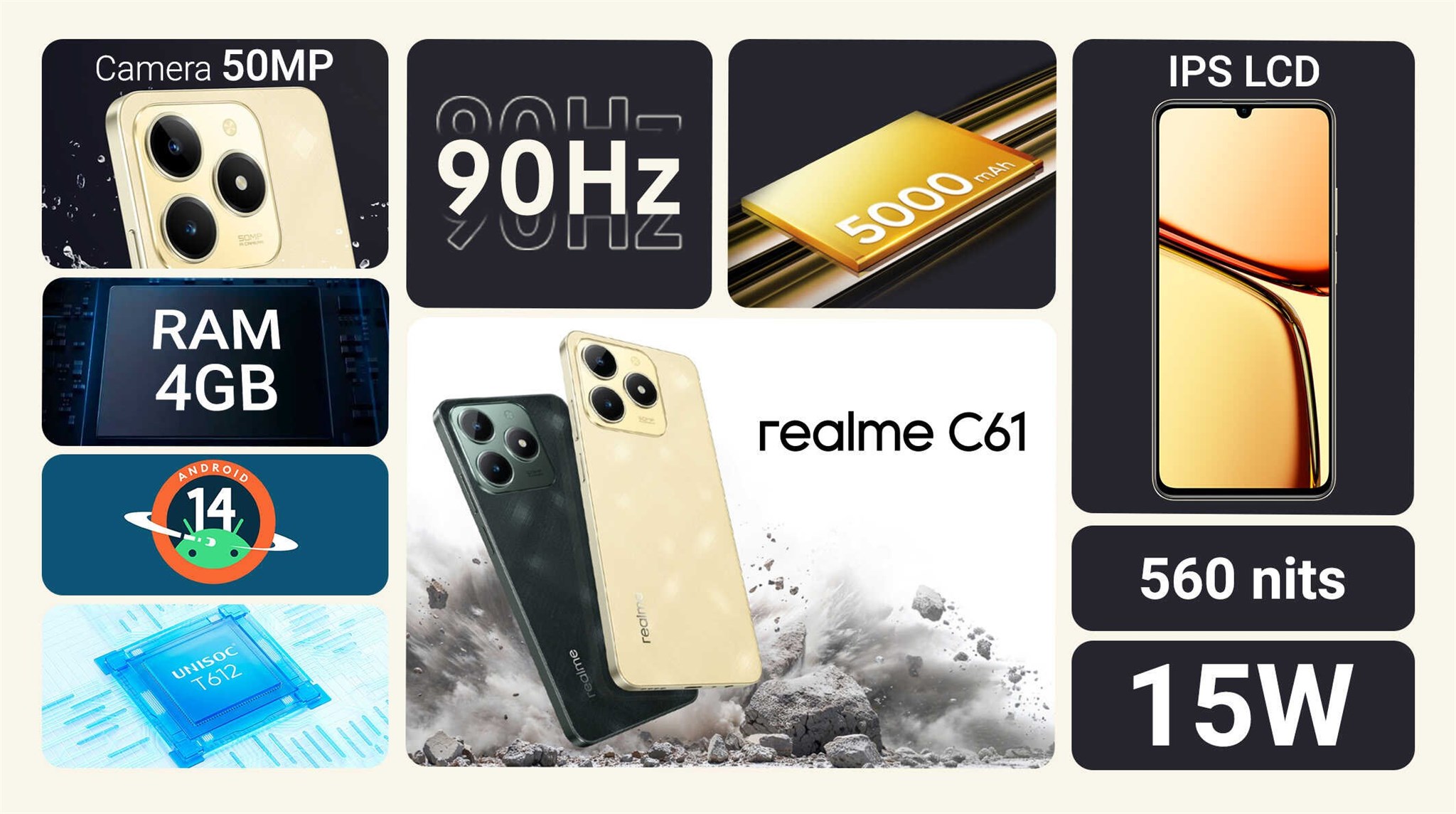 realme C61 4GB/128GB - Chính hãng, giá tốt, có mua trả chậm