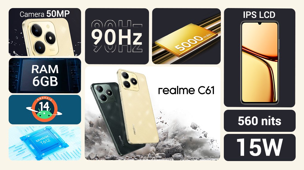 realme C61 6GB/128GB - Chính hãng, giá tốt, có mua trả chậm