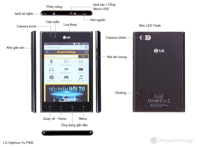 LG Optimus Vu P895, Smarphone Android - Thegioididong.com
