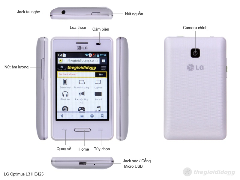 LG Optimus L3 II E425 | Smartphone Android giá rẻ - Thegioididong.com
