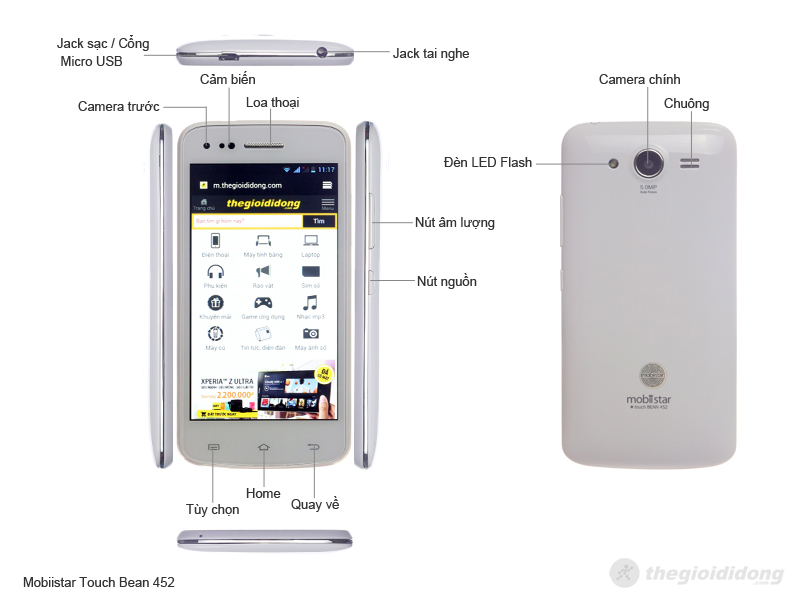 Mobiistar Touch Bean 452 - Chính hãng, giá tốt