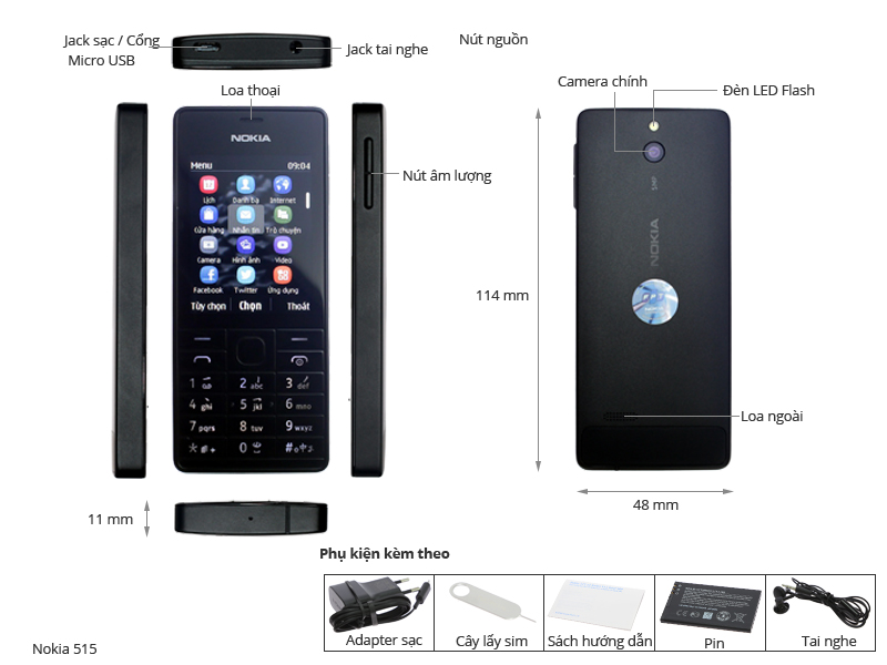 Nokia 515 - Nokia 2 sim giá rẻ | dienmayxanh.com