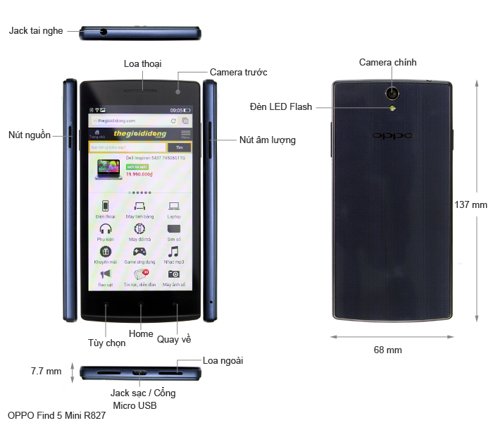 OPPO Find 5 Mini R827 8GB | Thegioididong.com