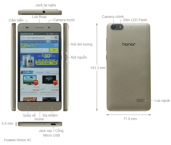 Huawei Honor 4C chính hãng | thegioididong.com