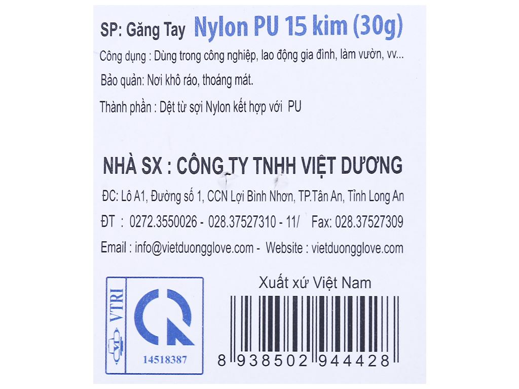 Găng nylon 15 kim pu Việt Dương size M, L tại Bách hóa XANH