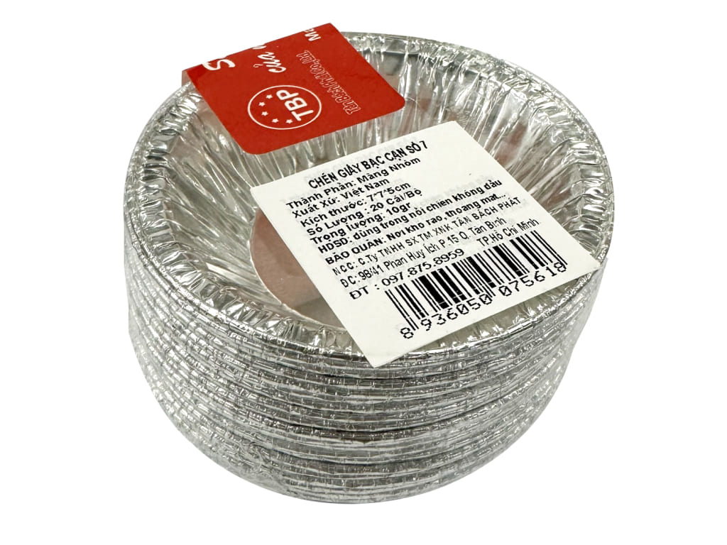 20 cái chén giấy bạc cạn TBP số 7 giá tốt tại Bách Hoá XANH