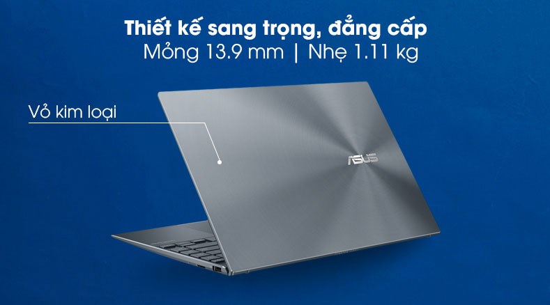 Asus UX325EA i5 1135G7/8GB/256GB/13.3"F/Cáp/Túi/Win10/(EG079T)/Xám