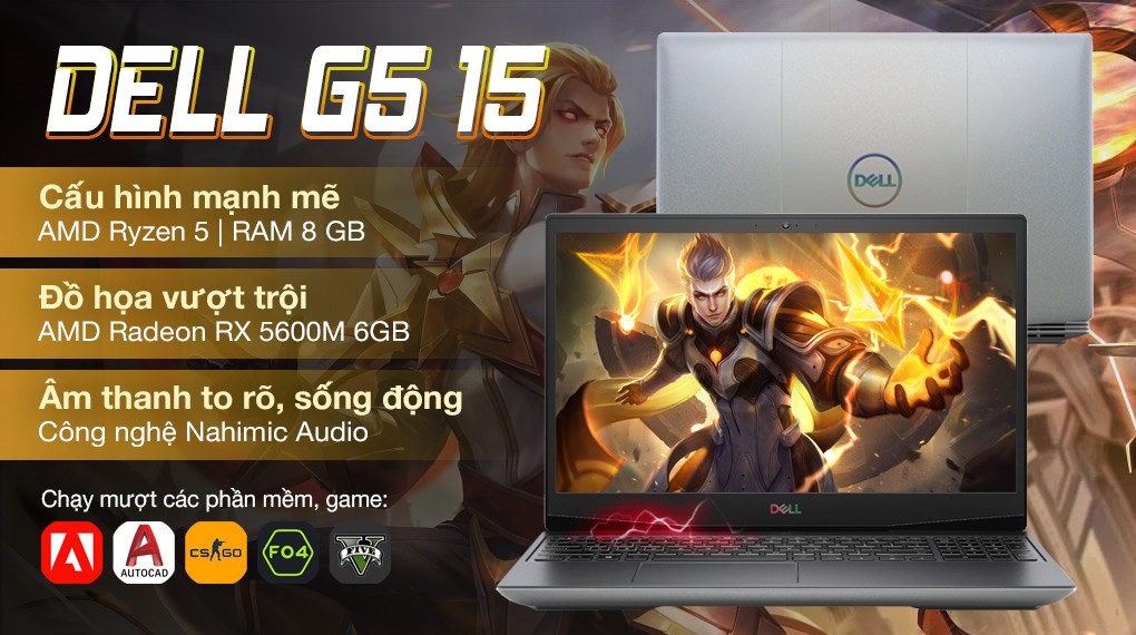 Laptop Dell Gaming G5 15 5505 R5 4600H (70252801) | Trả góp
