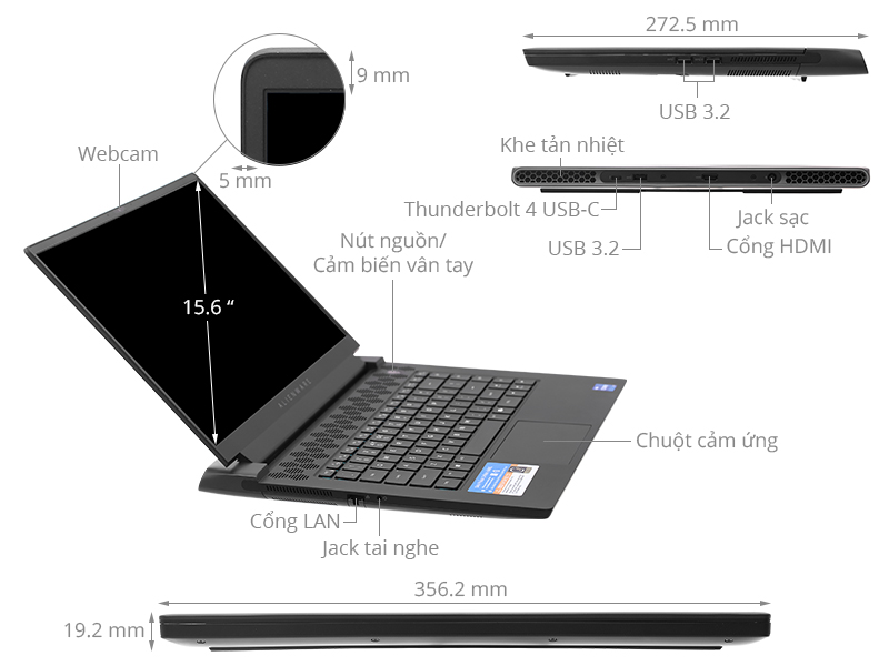 Laptop Dell Gaming Alienware M15 R6 I7 P109f001dbl Chính Hãng