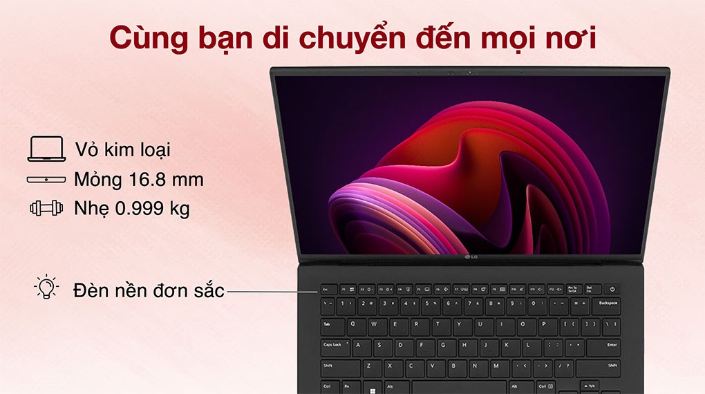 SG - UltraBook LG GRAM 14: Core i3 1220P/8G/256G SSD/14in FullHD IPS 350nit 99% DCI-P3/vỏ hợp ...
