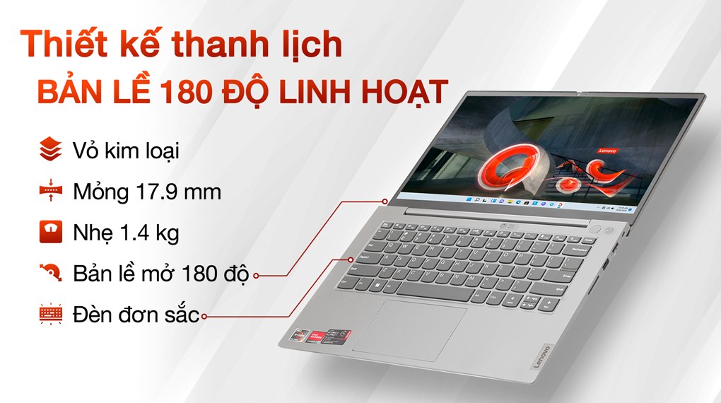 SG - UltraBook LENOVO ThinkBook 14 G3: Ryzen 3 5300u, 8G, 256G SSD, 14in FullHD IPS, vỏ nhôm ...
