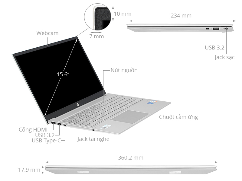 Laptop HP Pavilion 15 eg3095TU i5 1335U (8C5L6PA) - Trả góp, giá rẻ