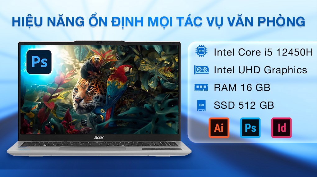 Laptop Acer Aspire Lite 15 AL15 71P 517D i5 12450H (NX.J7KSV.001) - Chính hãng, giá tốt