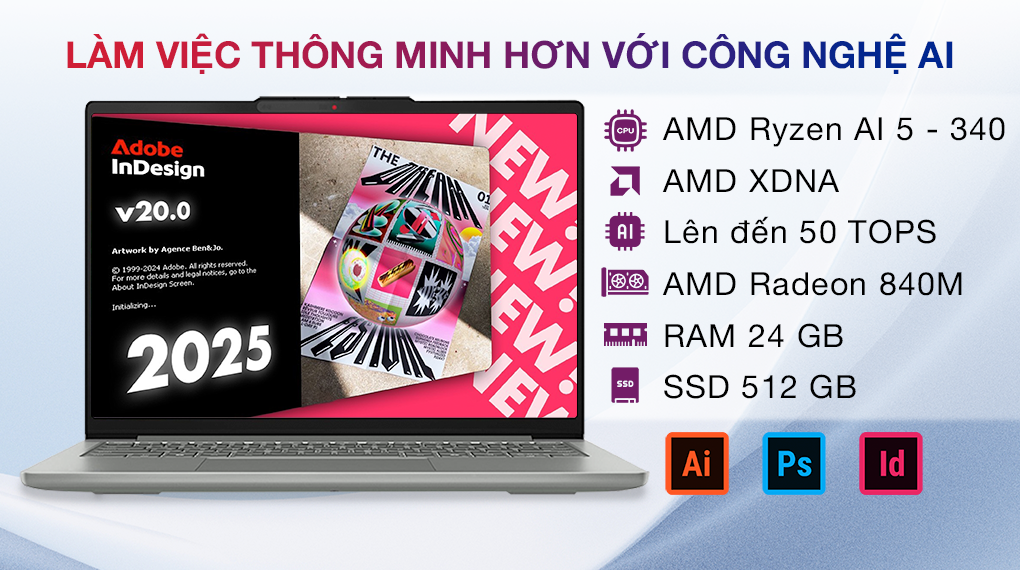 Laptop Lenovo Ideapad Slim 5 OLED 14AKP10 R5 AI 340 (83HX001KVN ...