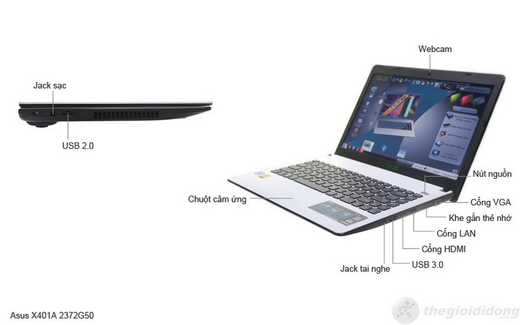 Asus X401A - i3 2370M/2G/500G/14inch | Thegioididong.com