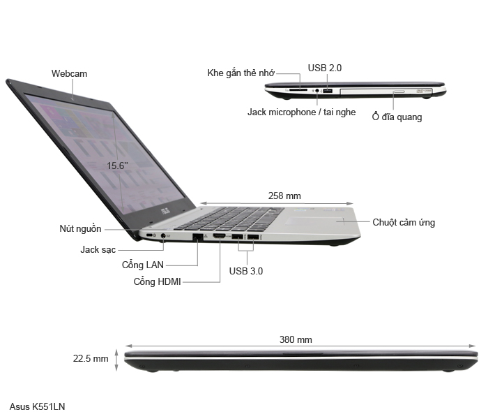Asus K551LN core i7,RAM 4GB,VGA 2GB | Thegioididong.com