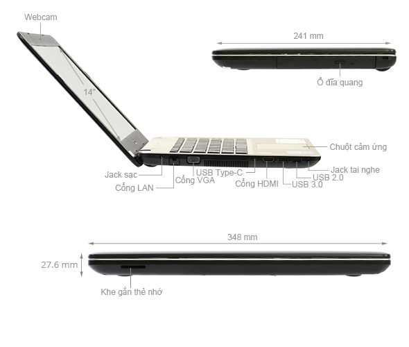 Asus X441UA - Cấu hình mạnh thiết kế đẹp | Thegioididong