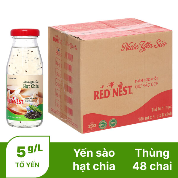 Lốc 6 chai yến hạt chia Red Nest 185ml tại Bách hóa XANH