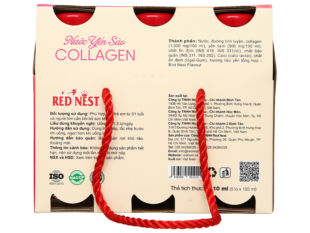 Lốc 6 chai yến collagen Red Nest 185ml tại Bách hóa XANH