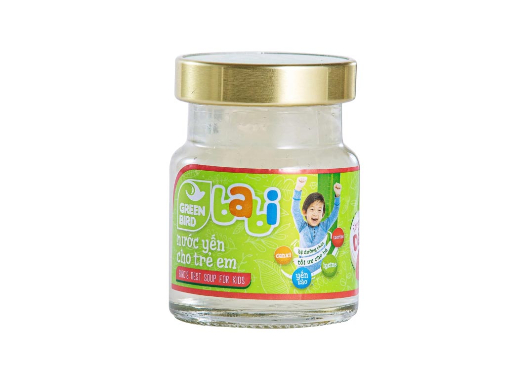 Hộp 4 hũ nước yến cho bé Green Bird Babi hương dâu 72g