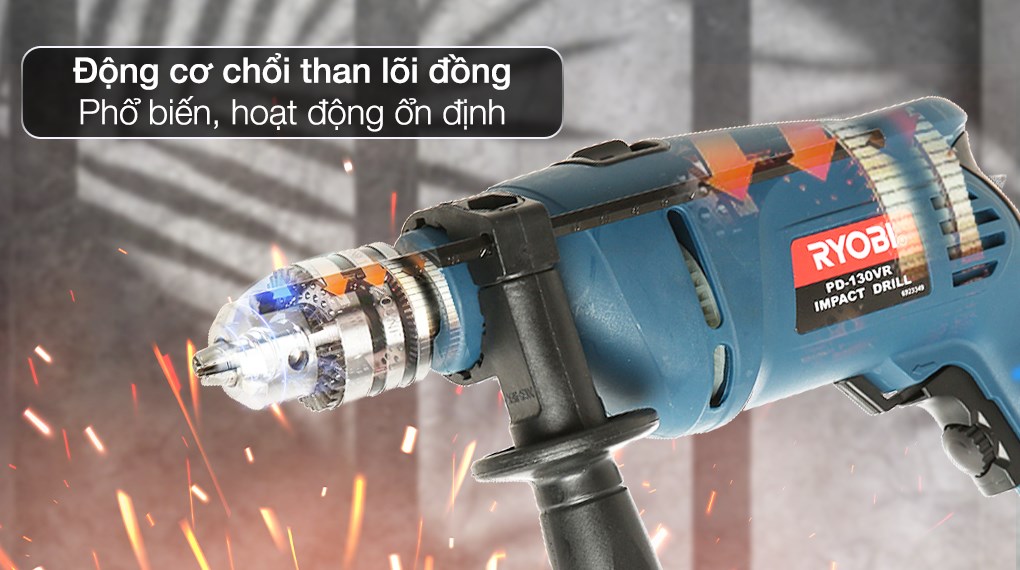 Máy khoan cầm tay Ryobi PD-130VR 650W - chính hãng, giá tốt