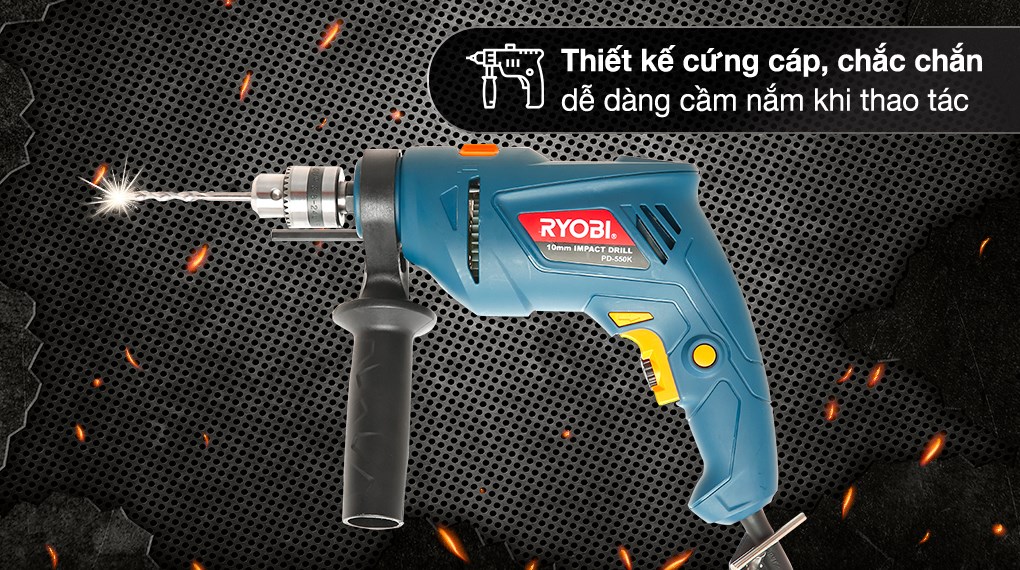 Máy khoan cầm tay Ryobi PD-550K 550W - chính hãng, giá tốt