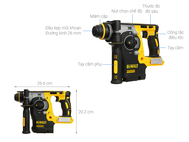 Máy khoan bê tông pin Dewalt DCH273B 20V - chính hãng, giá tốt