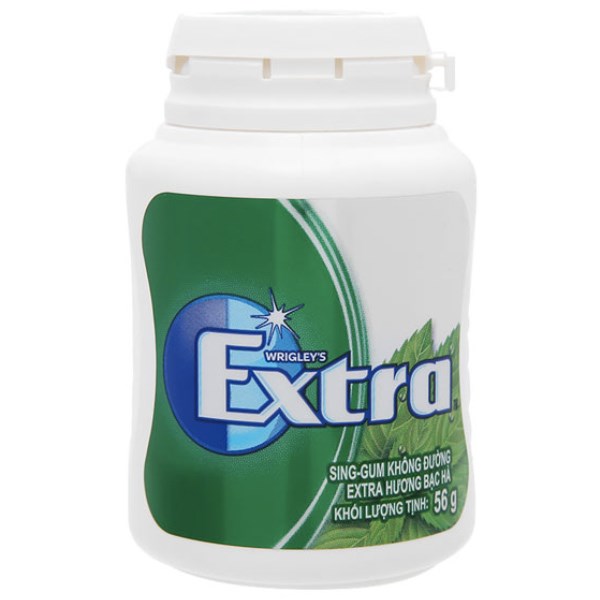 Sing-gum Wrigley's Extra không đường hương bạc hà hũ 56g - 10/2025 | nhathuocankhang.com