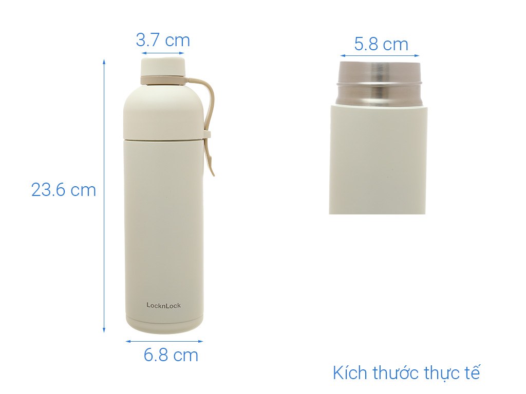 Bình giữ nhiệt Lock&Lock Belt Bottle ngà 490ml tại Bách Hoá XANH