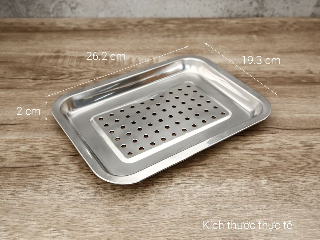 Khay úp ly inox kích thước 20x27cm giá tốt tại Bách hoá XANH