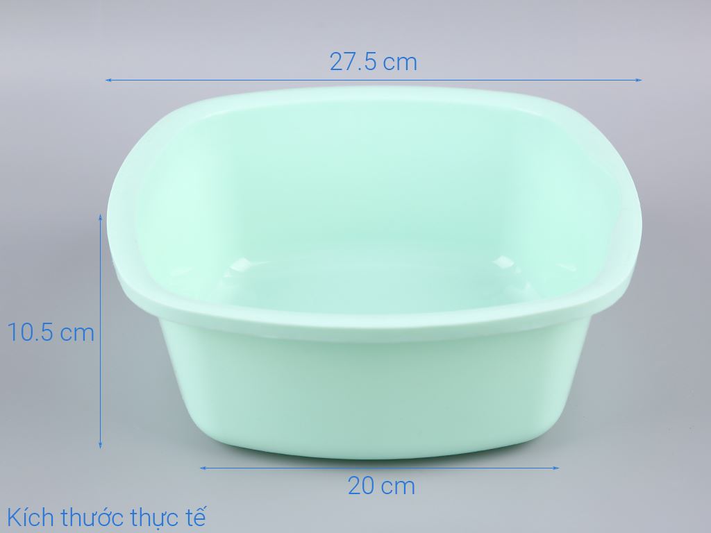 Thau nhựa vuông xanh Tự Lập 27cm giá tốt tại Bách hoá XANH