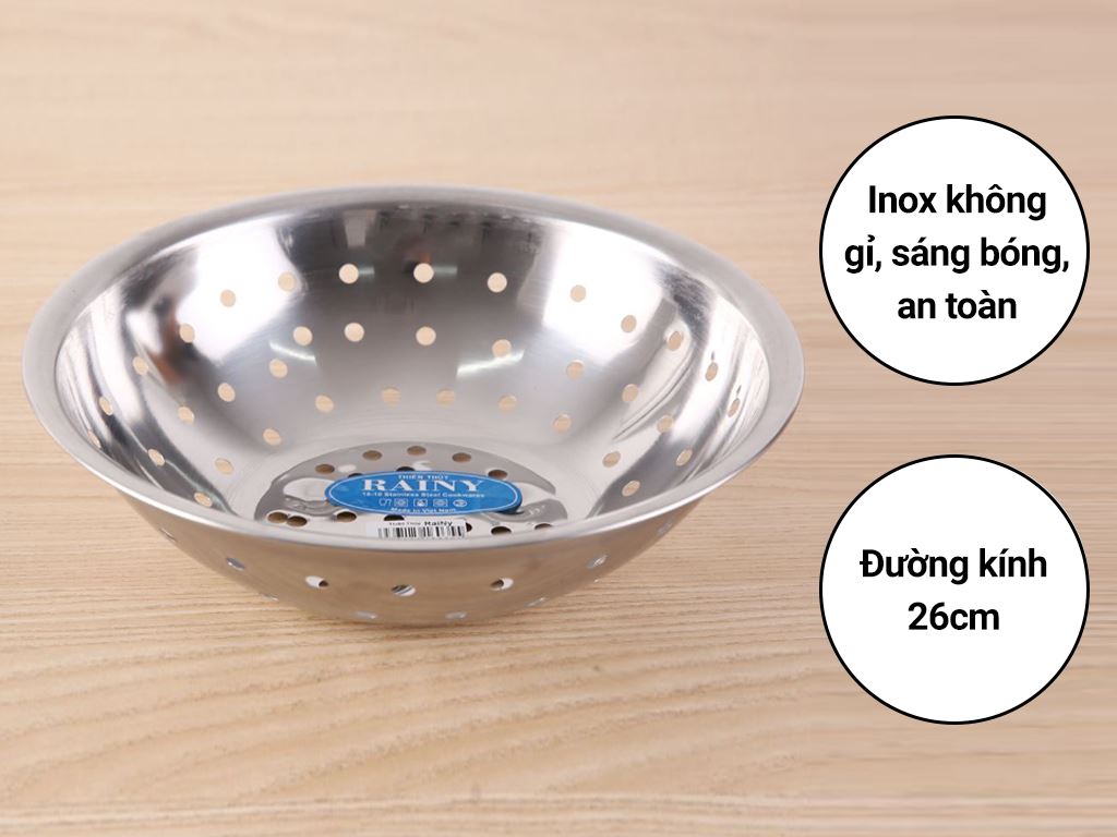 Rổ inox Rainy RNR026 - 4D 26cm giá tốt tại Bách hoá XANH