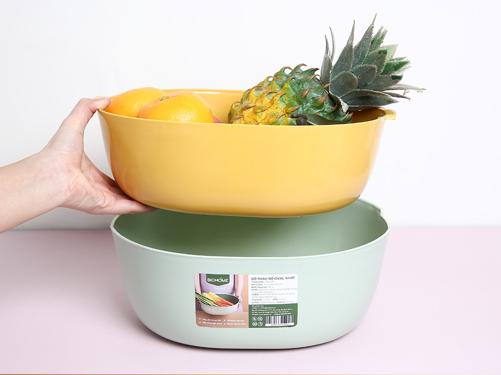 Bộ thau rổ oval Biohome 31.2cm giá rẻ tại Bách Hoá XANH