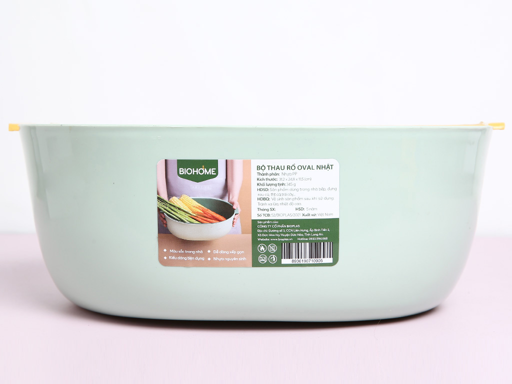 Bộ thau rổ oval Biohome 31.2cm giá rẻ tại Bách Hoá XANH