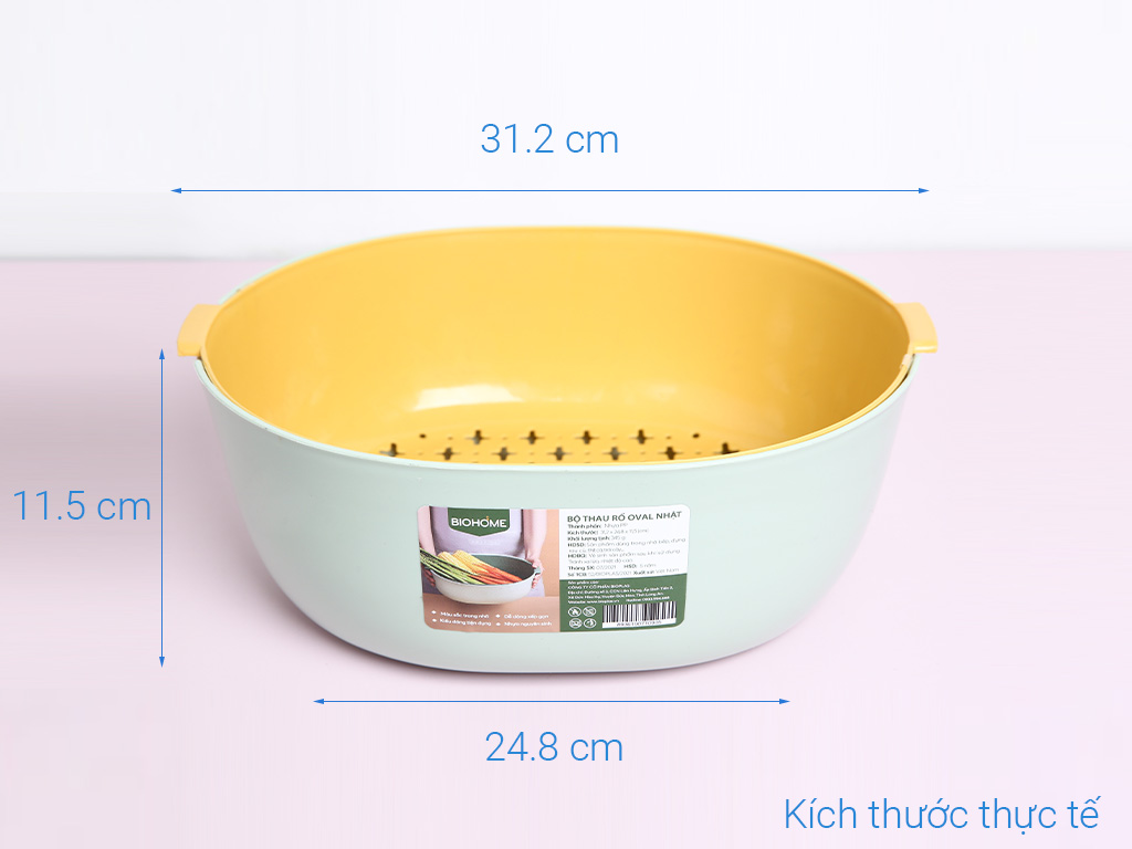 Bộ thau rổ oval Biohome 31.2cm giá rẻ tại Bách Hoá XANH