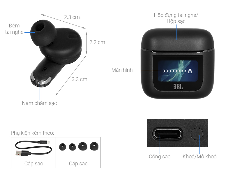 JBL Pro 2 tai nghe bluetooth true wireless chống ồn hiệu quả