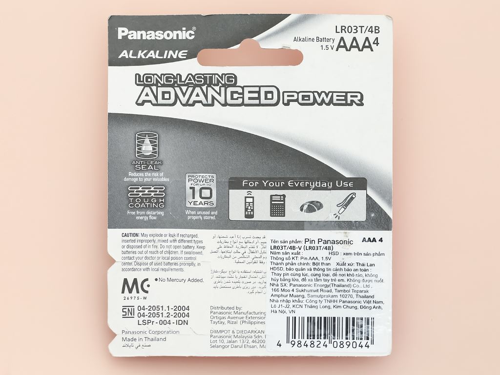 4 pin 3A Panasonic LR03T/4BPKV giá tốt tại Bách hoá XANH